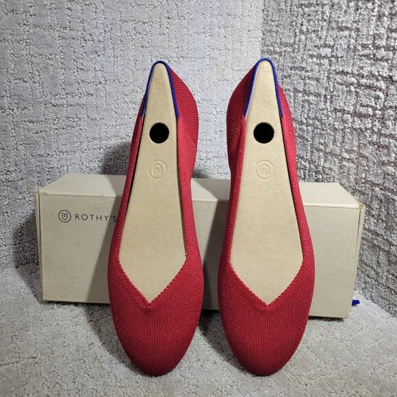 Rothy's | Shoes | Rothys The Flat Scooter Red Round Toe Slip On Flat ...